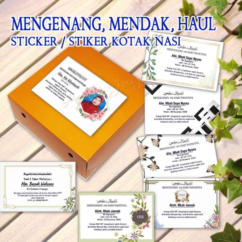 Jual Cetak Sticker Stiker Mengenang Haul Label Kotak Nasi | Shopee ...