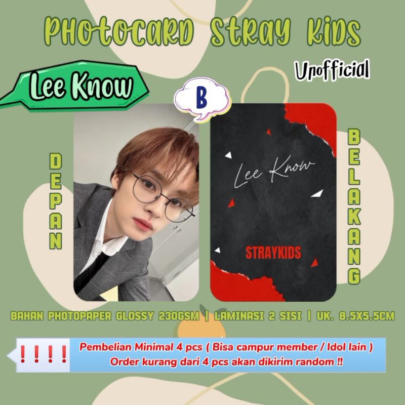 Jual Photocard STRAYKIDS - LEE KNOW / Photocard Unofficial / Photocard ...