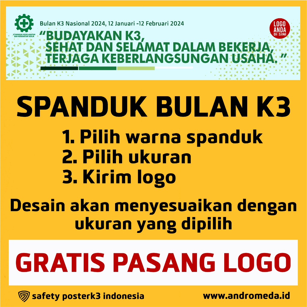 Jual SPANDUK Banner Tema Bulan K3 Nasional | Shopee Indonesia