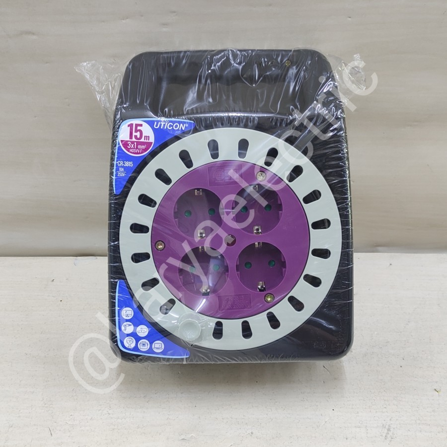 Jual Kabel Roll Uticon Stop Kontak 4lubang 15METER UTICON CR-3815 Cr ...