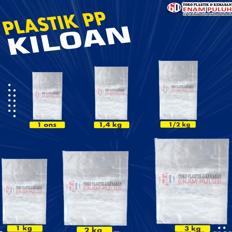 Jual Kantong Plastik PP Kiloan Bening / Plastik Bening 1 ons, 1/2kg, 1 ...