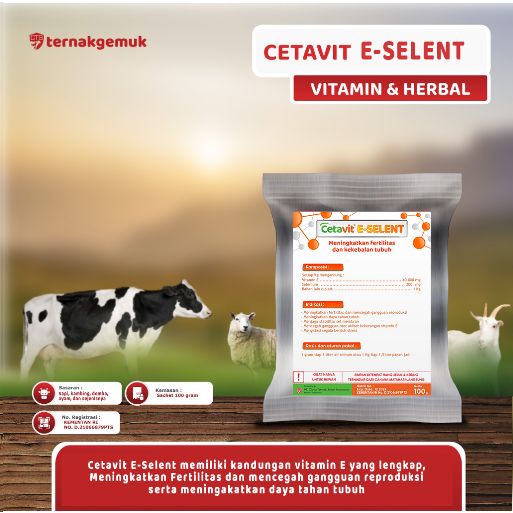 Jual Cetavit E-Selent - Meningkatkan Fertilitas Kekebalan Tubuh Ternak ...
