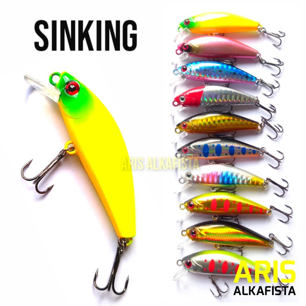 Jual Umpan Casting MInnow Sinking 5.5 cm 6 gram Plus 2 Treble hook Tajam | Shopee Indonesia