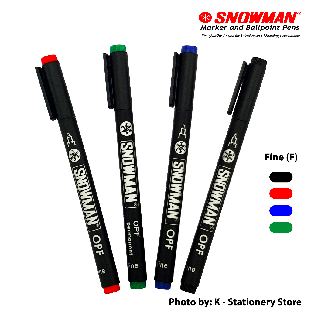 Jual Spidol OHP Marker Snowman – Permanent – untuk Plastik, Kaca ...