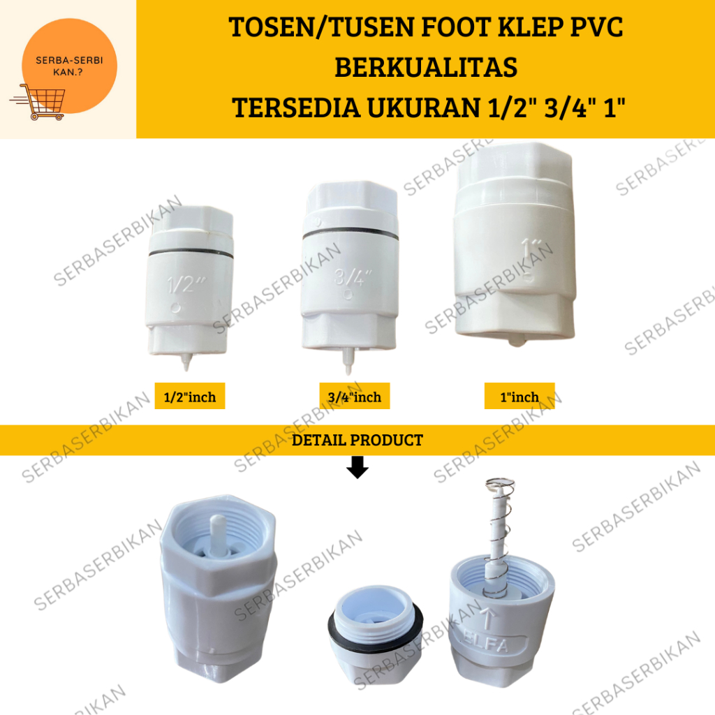Jual TUSEN KLEP FOOT KLEP PVC UKURAN 1/2" 3/4" 1" | Shopee Indonesia