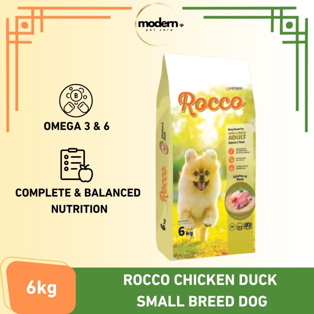 Jual Rocco Chicken Duck Small Breed Adult Dog Food Freshpack 6kg ...
