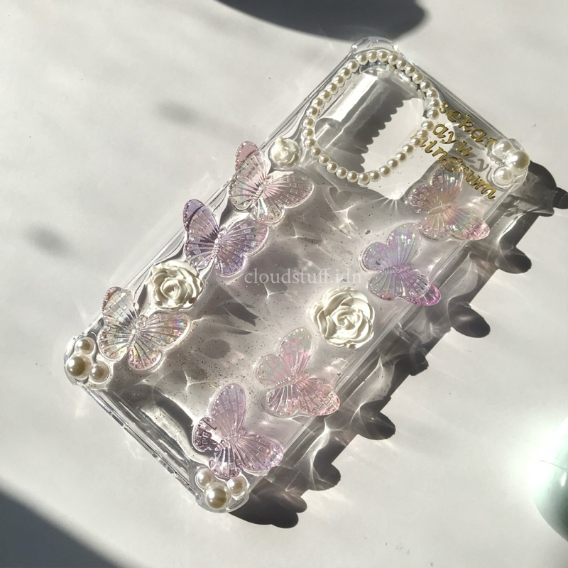 Jual CUSTOM CASE RESIN aesthetic butterfly | kupu kupu | bunga ...