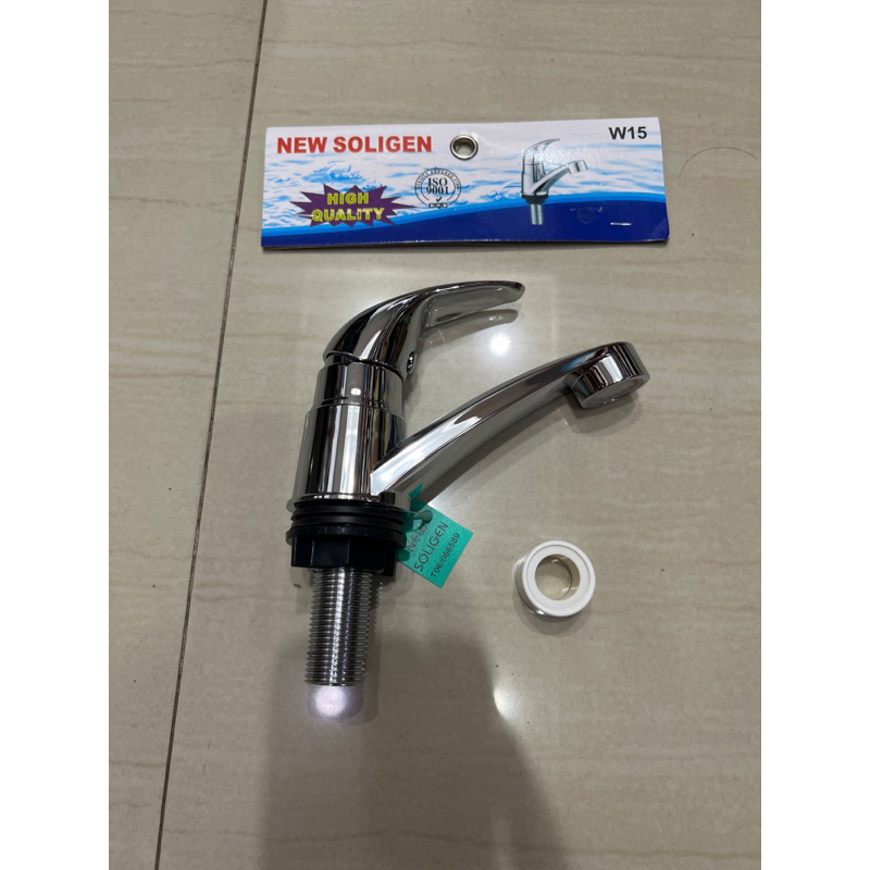 Jual CROME NEKEL W15 NEKEL Kran Wastafel Cuci Tangan PVC SOLIGEN W15 ...