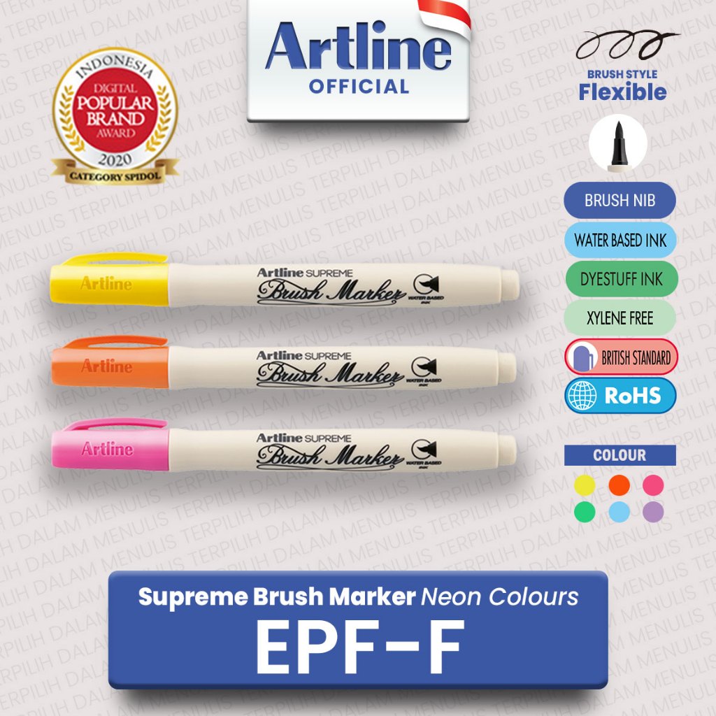 Jual ARTLINE Spidol Supreme Brush Pen Marker Kuas Gambar Lettering ...
