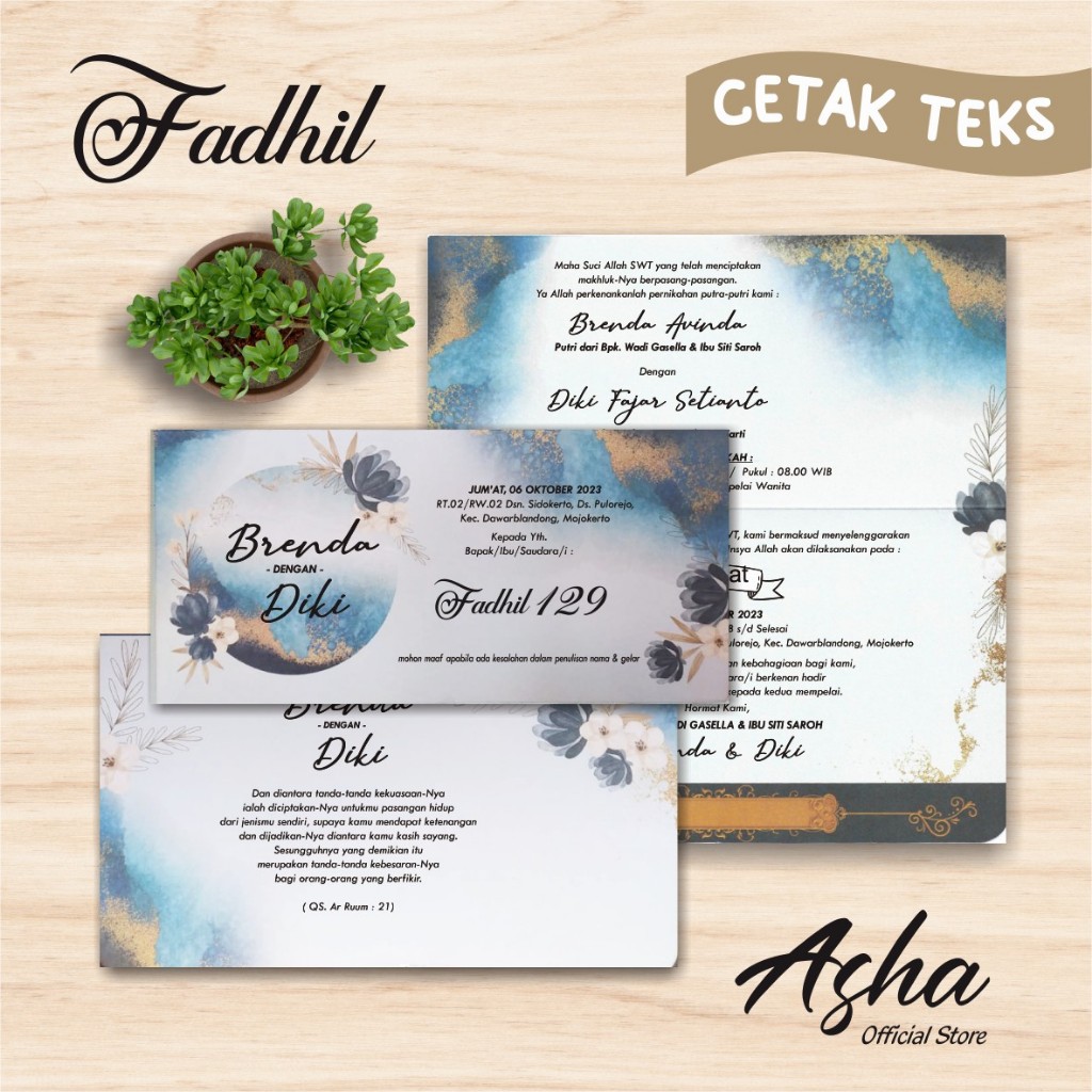 Jual UNDANGAN PERNIKAHAN MURAH ELEGANT - UNDANGAN BLANGKO CETAK FADHIL ...