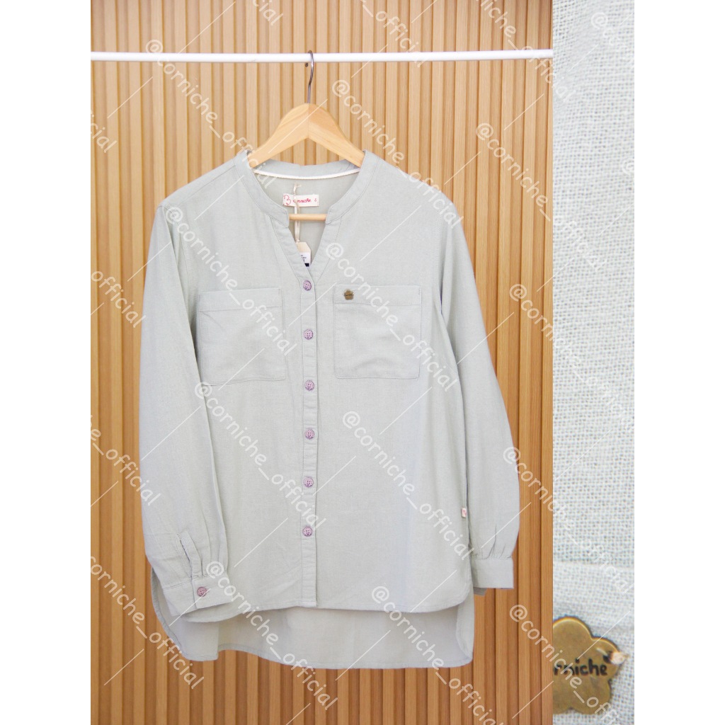 Jual Corniche Silvia Blouse Sage - TO231734 | Shopee Indonesia