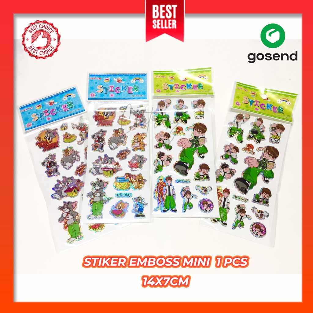 Jual Stiker Emboss MINI 1 Lembar Stiker Ben10 Tom & jerry Stiker 1 ...