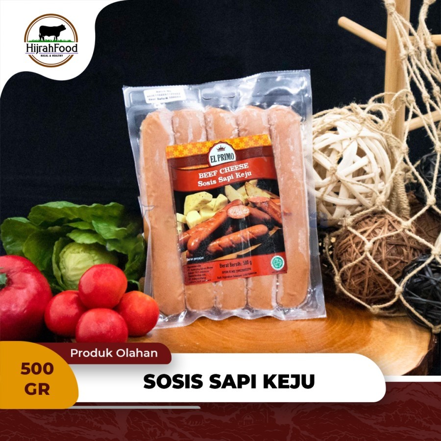 Jual El Primo Sosis Sapi Keju 500 gram Beef Cheese Halal | Shopee Indonesia