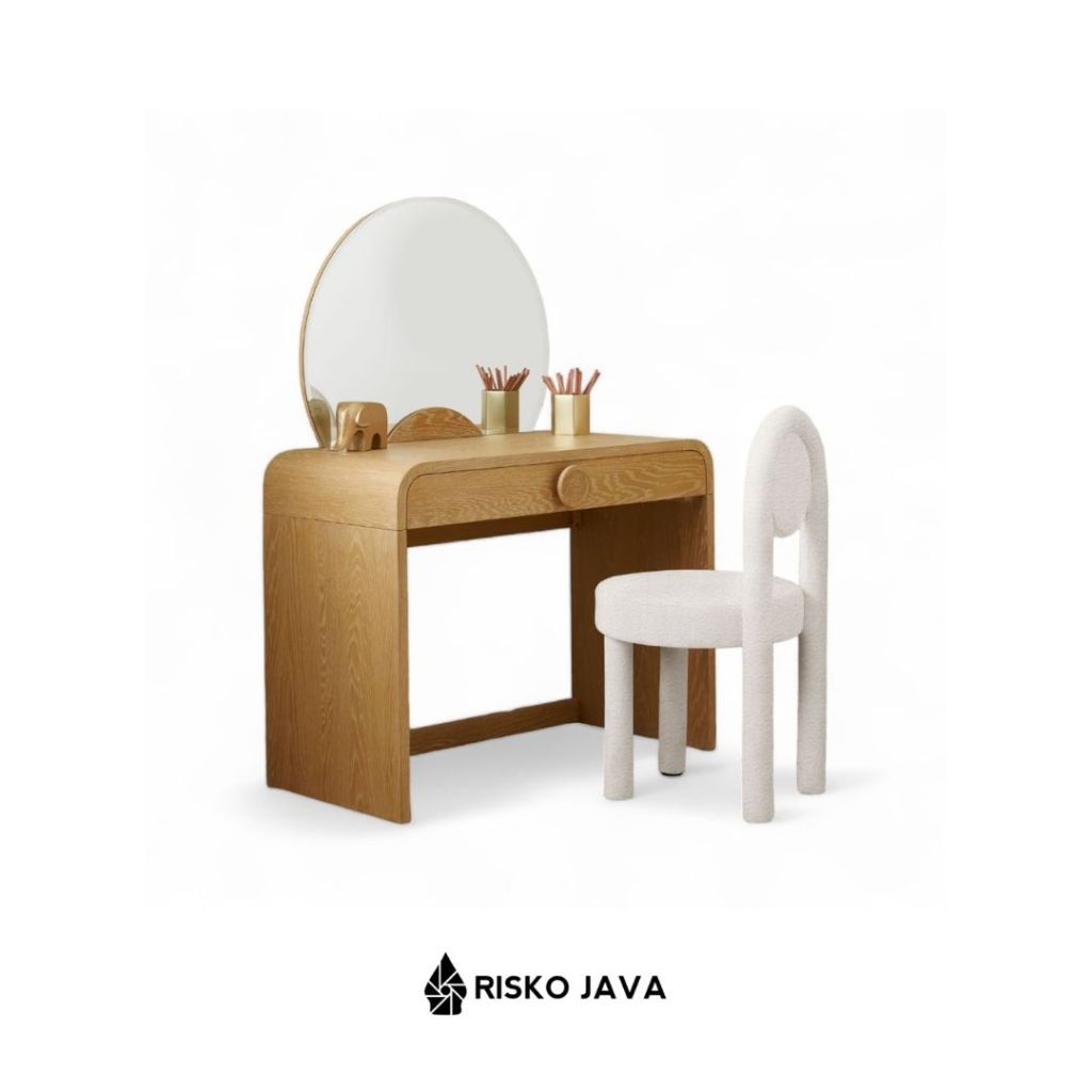 Jual Meja Rias Minimalis / Meja Rias Kayu Jati / Meja Rias Cermin Bulat ...