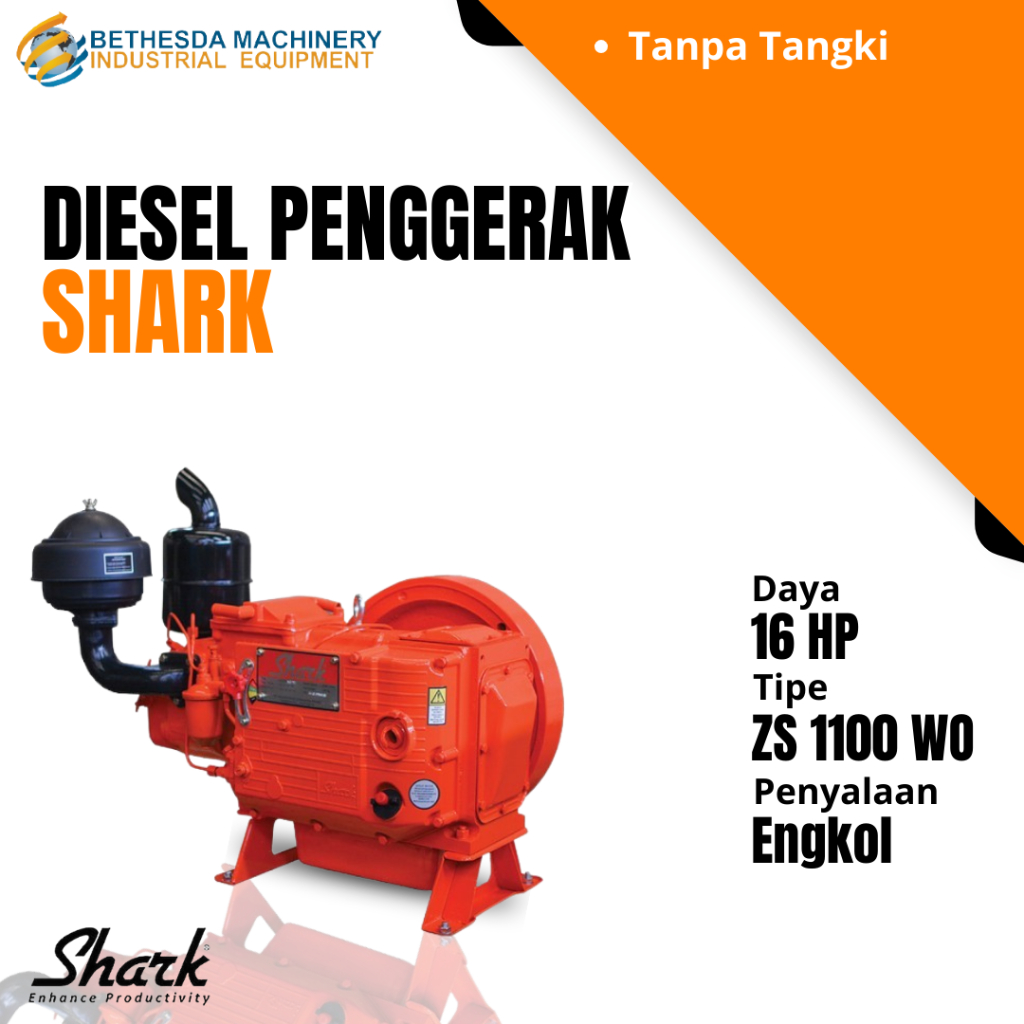 Jual Mesin Penggerak Diesel 16 HP Shark engine ZS 1100 WO Tanpa tangki 16 pk | Shopee Indonesia