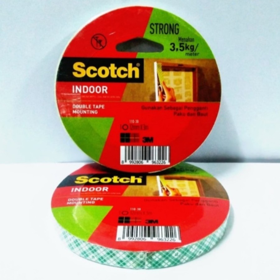 Jual Double Tape Indoor Scotch 3M Mounting Tape 110 12mm x 3m | Shopee Indonesia