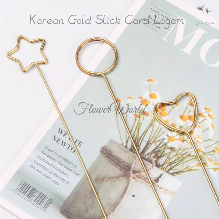 Jual [FlowerWorld] 5PCS Gold Stick Card Eceran Pcs Stick Bunga Bentuk ...
