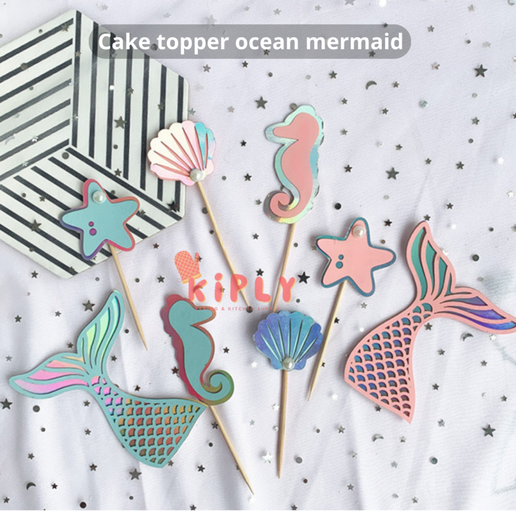 Jual Cake Topper Ocean Mermaid/Topper Mermaid Duyung Gliter Bling Bling ...