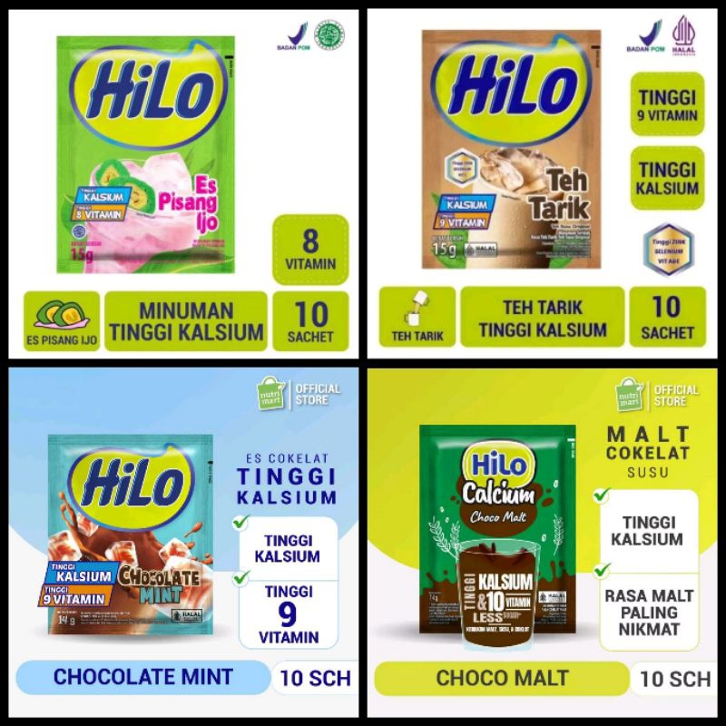 Jual [BARU ORIGINAL] Hilo Chocolate Malt / Taro / Coklat 10 Sachet ...