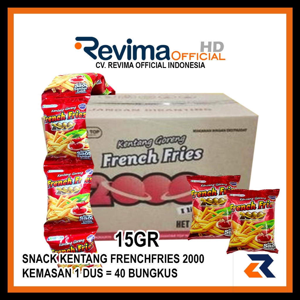 Jual Snack kentang Goreng FRENCH FRIES 2000 15gr Kemasan 1 Dus isi 40 ...