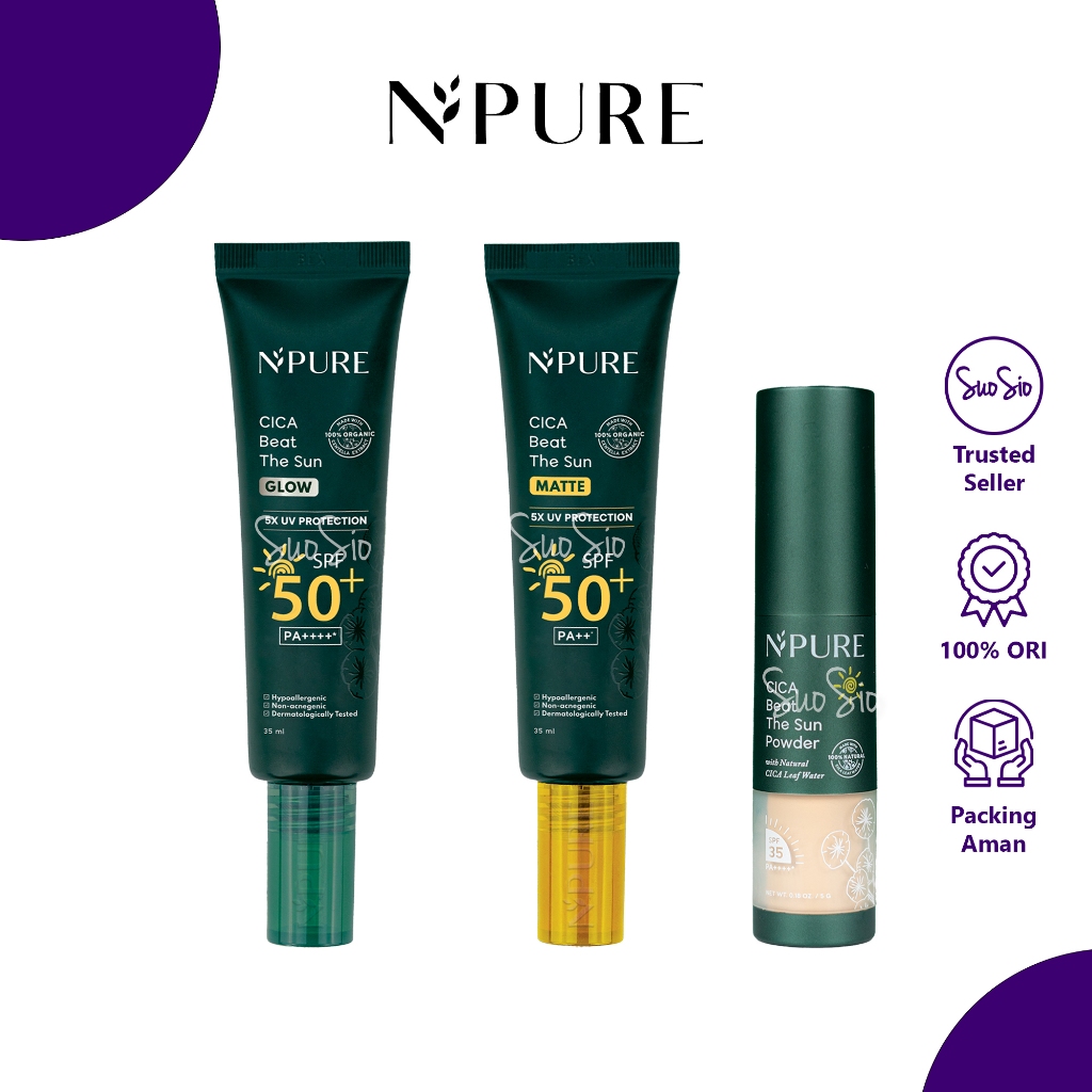 Jual [BPOM] N'PURE NPURE Cica Beat The Sun BTS SPF 50 PA ++++ Powder ...