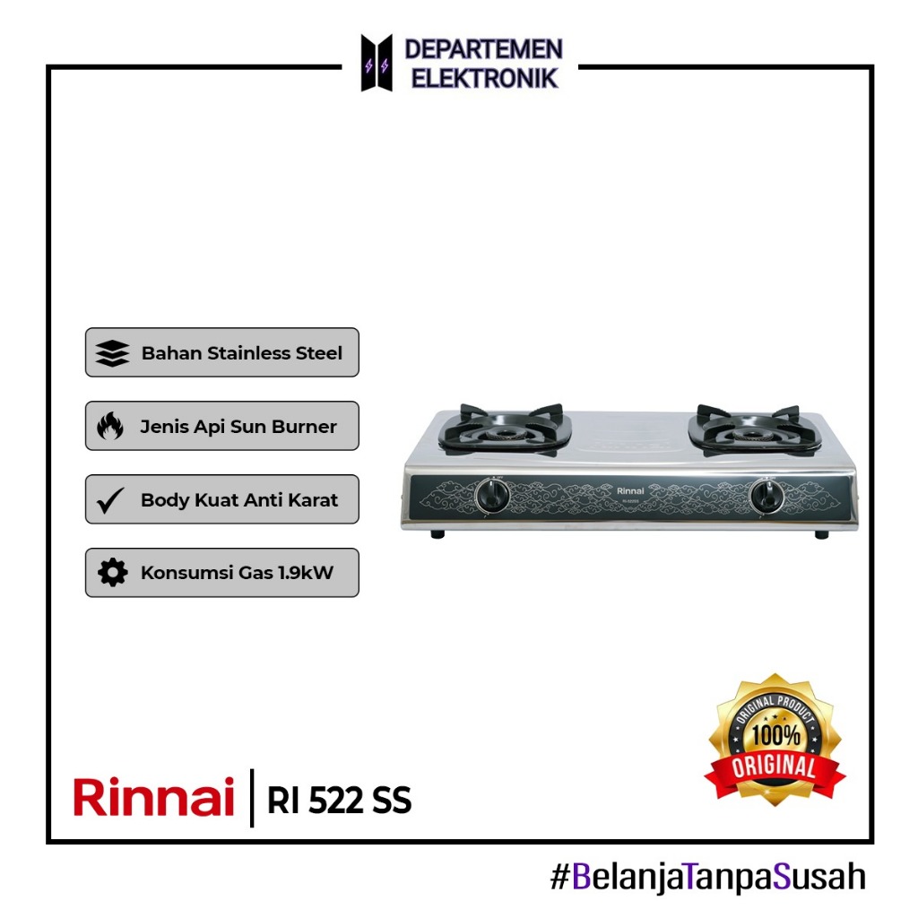 Jual KOMPOR RINNAI 522SS | Shopee Indonesia