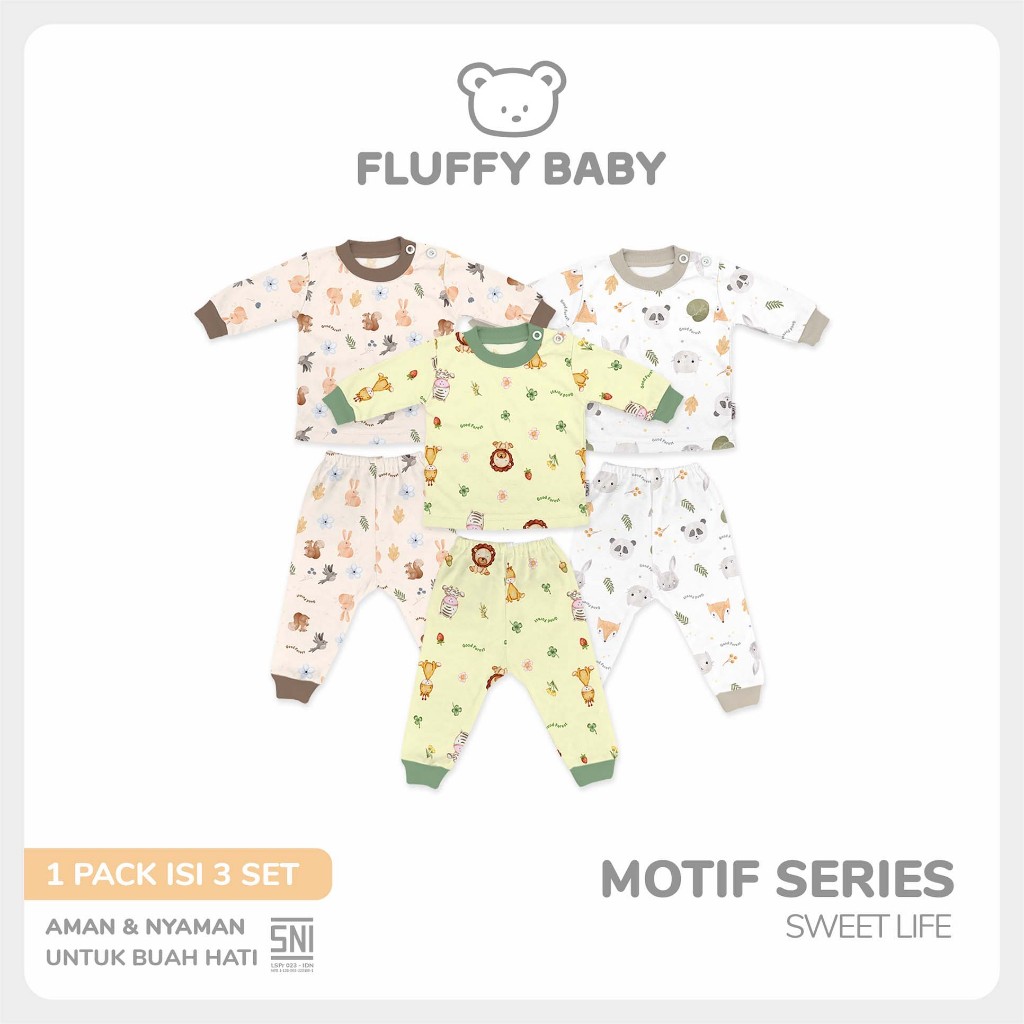 Jual FLUFFY Setelan Oblong PJG-PJG MOTIF (Isi 3Pasang) SOJJSR/SOJJXR ...
