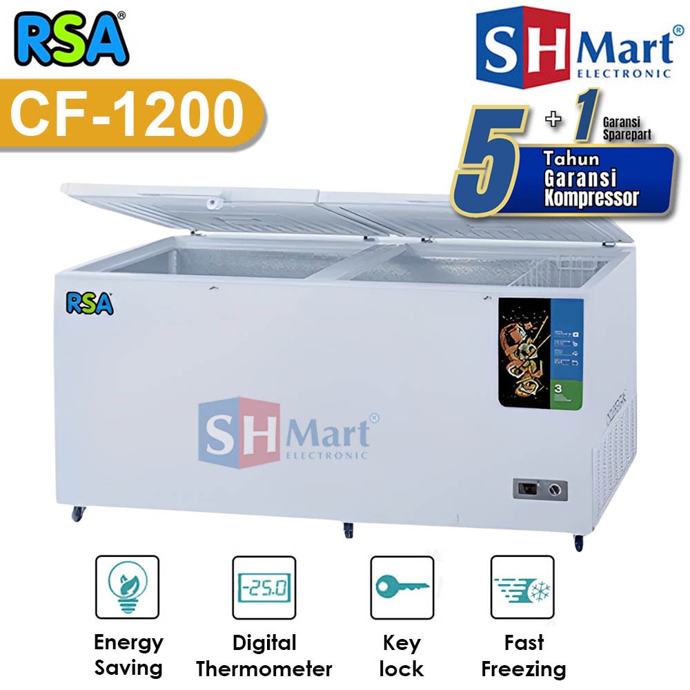 Jual CHEST FREEZER RSA CF-1200 CF1200 KAPASITAS 1050 LITER FREEZER BOX ...