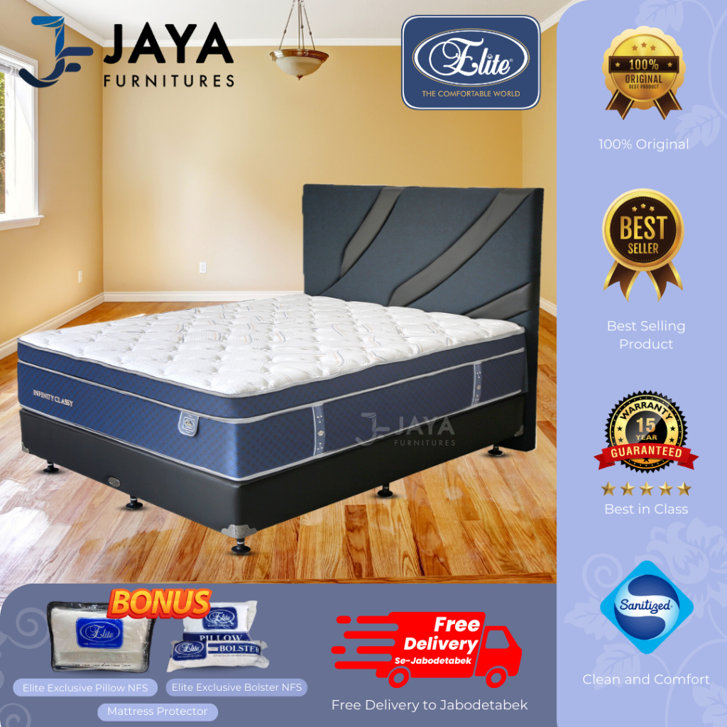 Jual ELITE SPRINGBED MATRAS MATTRESS KASUR INFINITY CLASSY FULL SET ...
