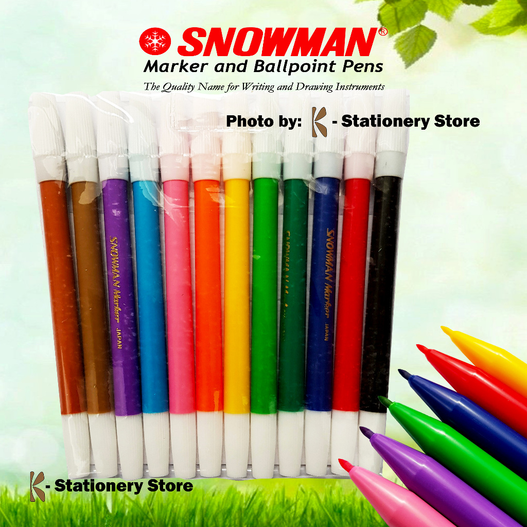 Jual Original Spidol Kecil Snowman Set – 12 Colours – Pencil Marker ...