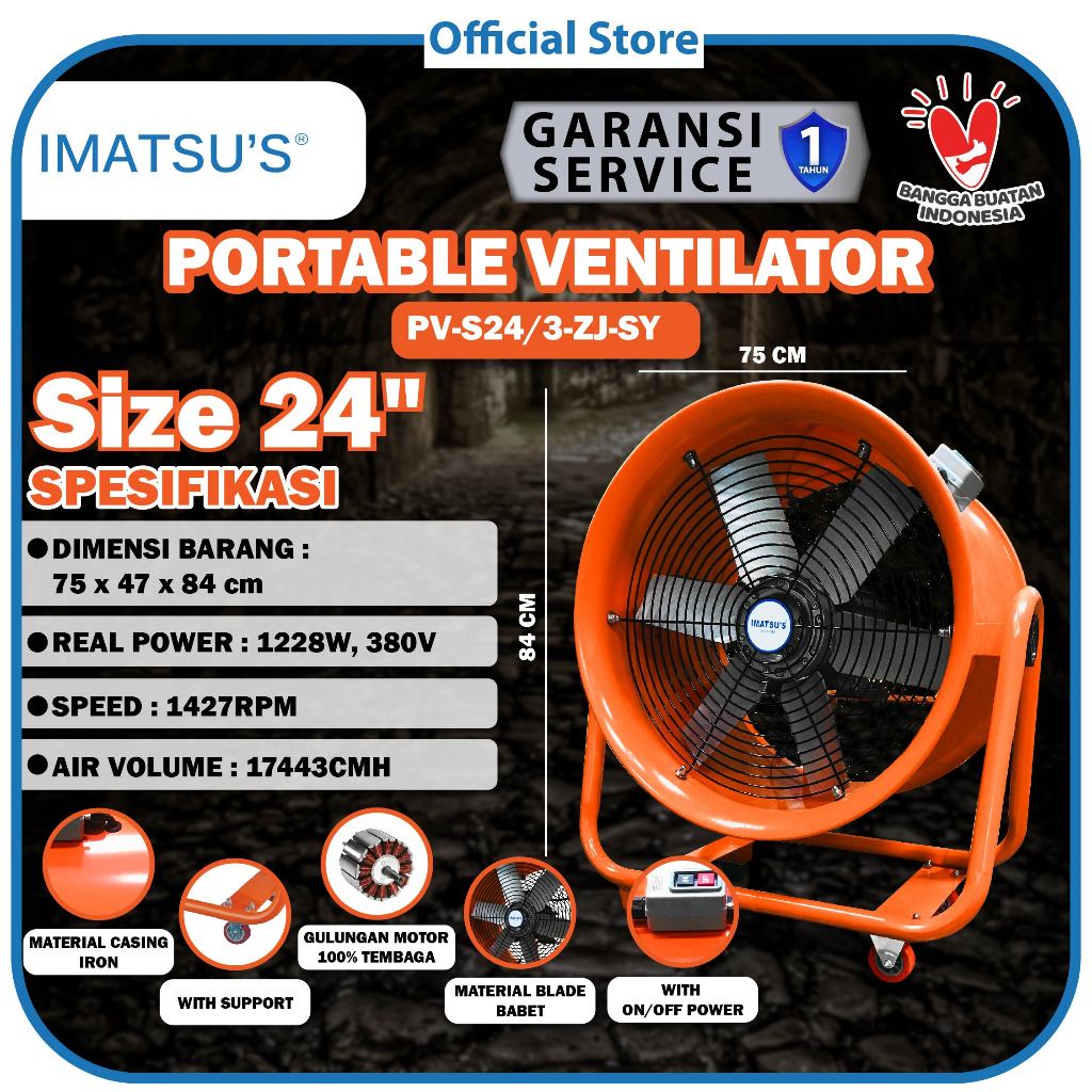 Jual Portable Ventilator / Blower / Exhaust 24" Inch Kipas Drum Blower ...