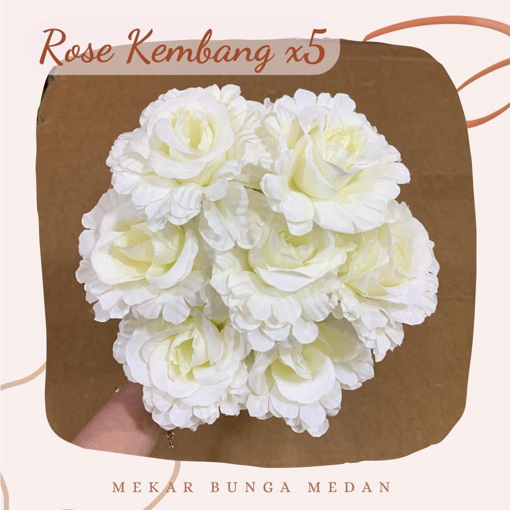 Jual (HS 1085) - Bunga Artifisial Rose Kembang Jumbo x5 Mawar Buket ...
