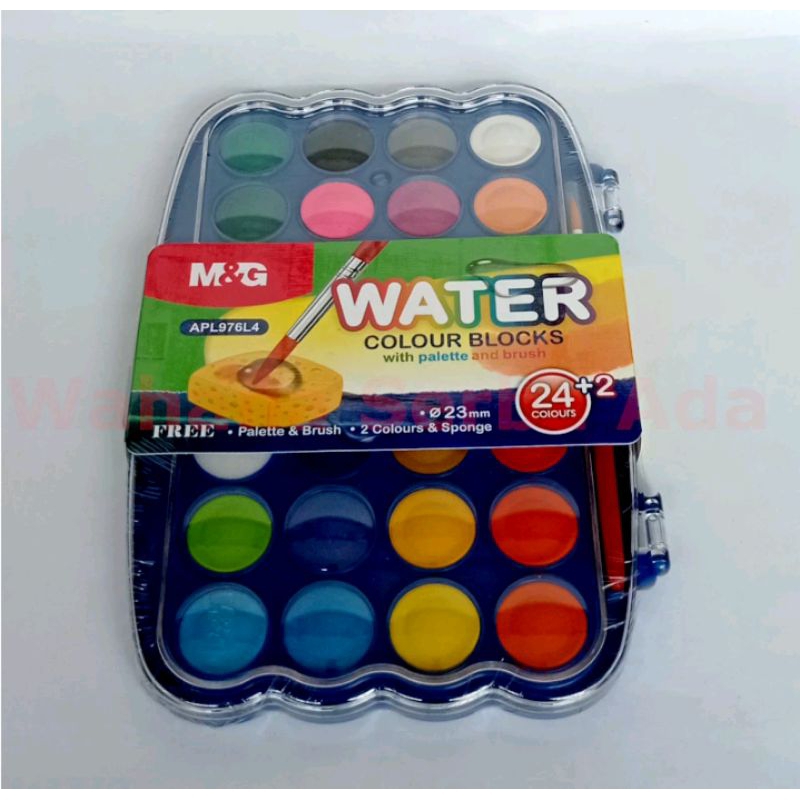 Jual CAT AIR WATER COLOUR BLOCKS M&G 24 WARNA APL976L4 ORIGINAL ...