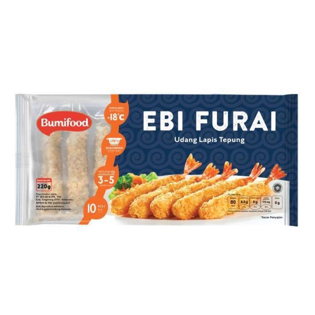 Jual Ebi Furai Bumifood Udang Lapis Tepung Frozen Food Isi 10 Pcs 220 ...