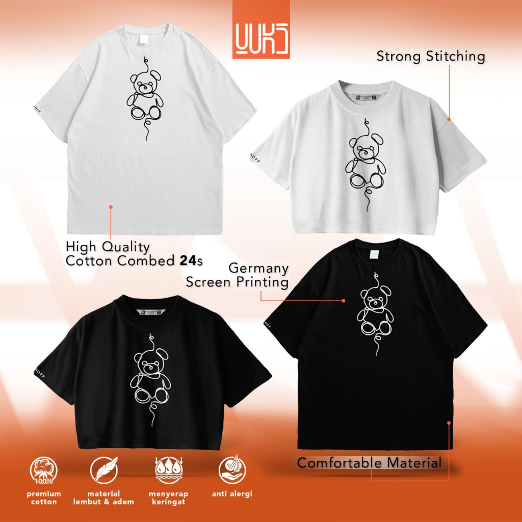 Jual LINE BEAR SERIES KAOS OVERSIZE YUKS PRIA WANITA COTTON COMBED 24S ...
