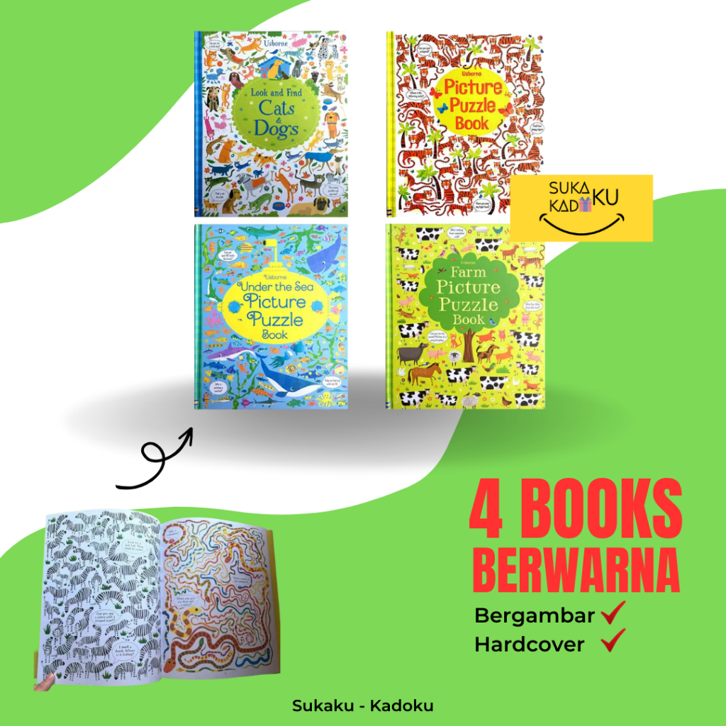 Jual Usborne Picture Puzzle Book / Farm / Under the Sea / Cat & Dogs ...