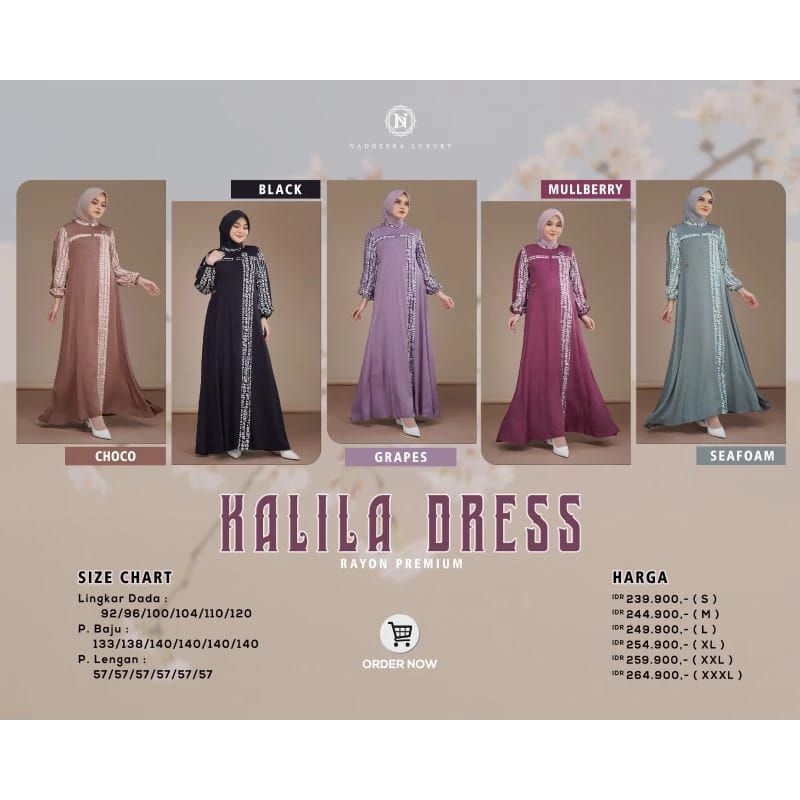 Jual kalila dress by nadheera luxury | Shopee Indonesia