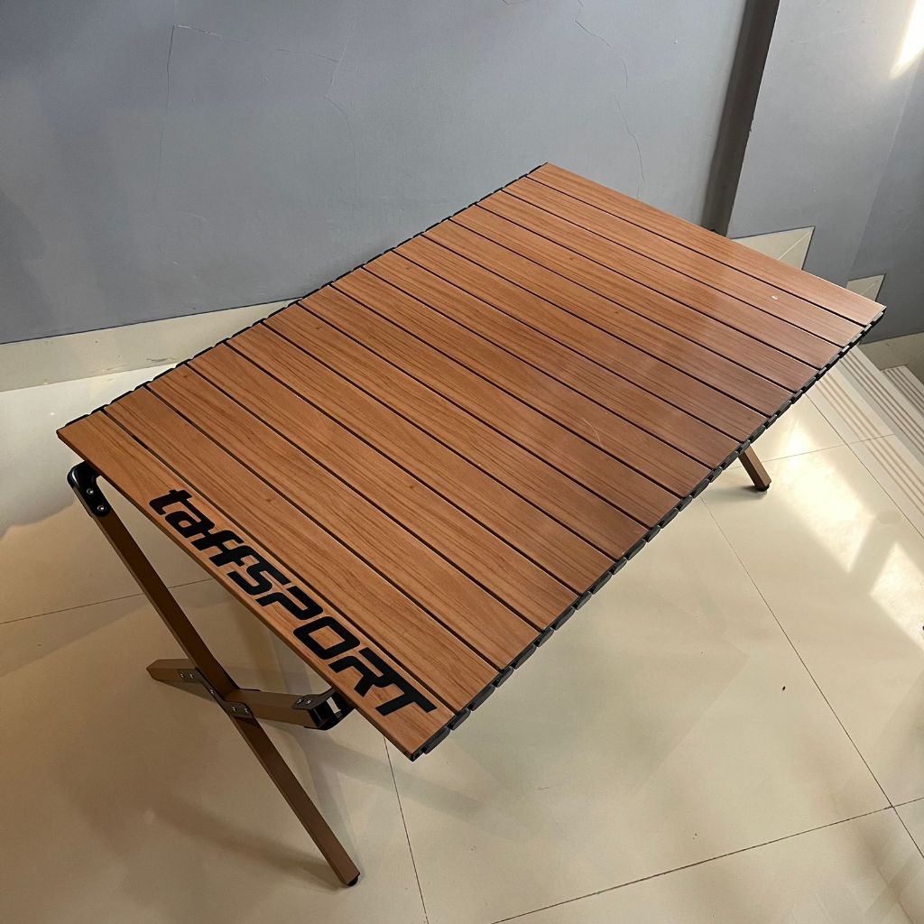 Jual TABLE ALUMUNIUM 90CM ST9 BROWN MEJA LIPAT CAMPING FOLDING TABLE ...