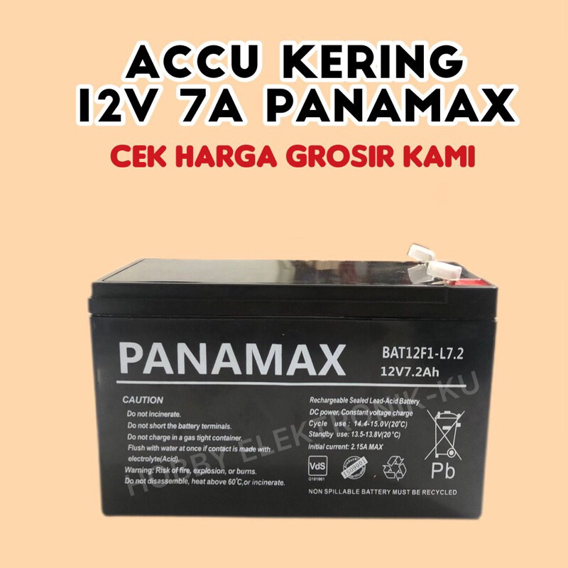 Jual ACCU KERING 12V 7A PANAMAX | Shopee Indonesia