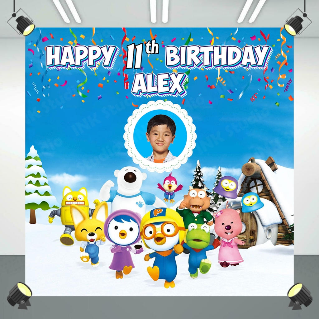 Jual Pororo - Banner Flexi Ulang Tahun Custom Nama dan Foto Anak ...