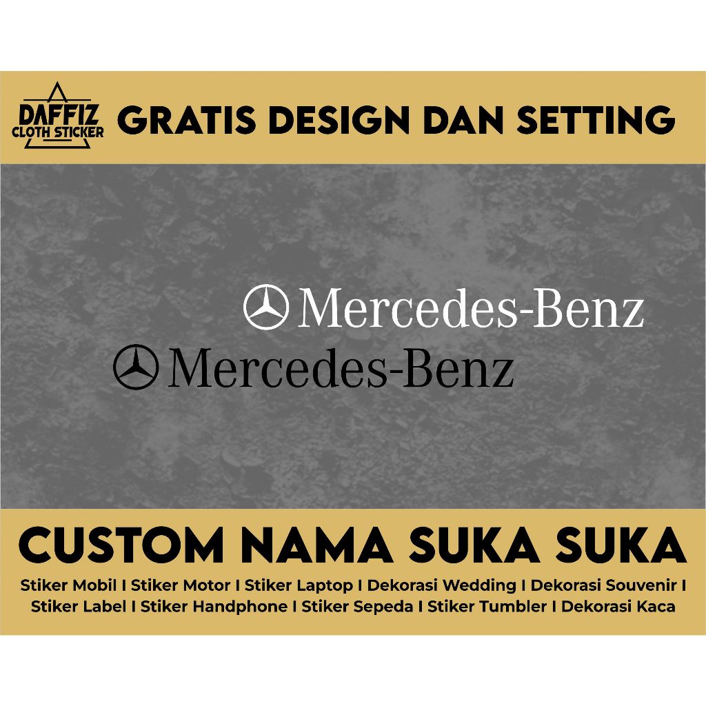 Jual Stiker cutting logo font Mercedes Benz | Stiker Cutting custom ...