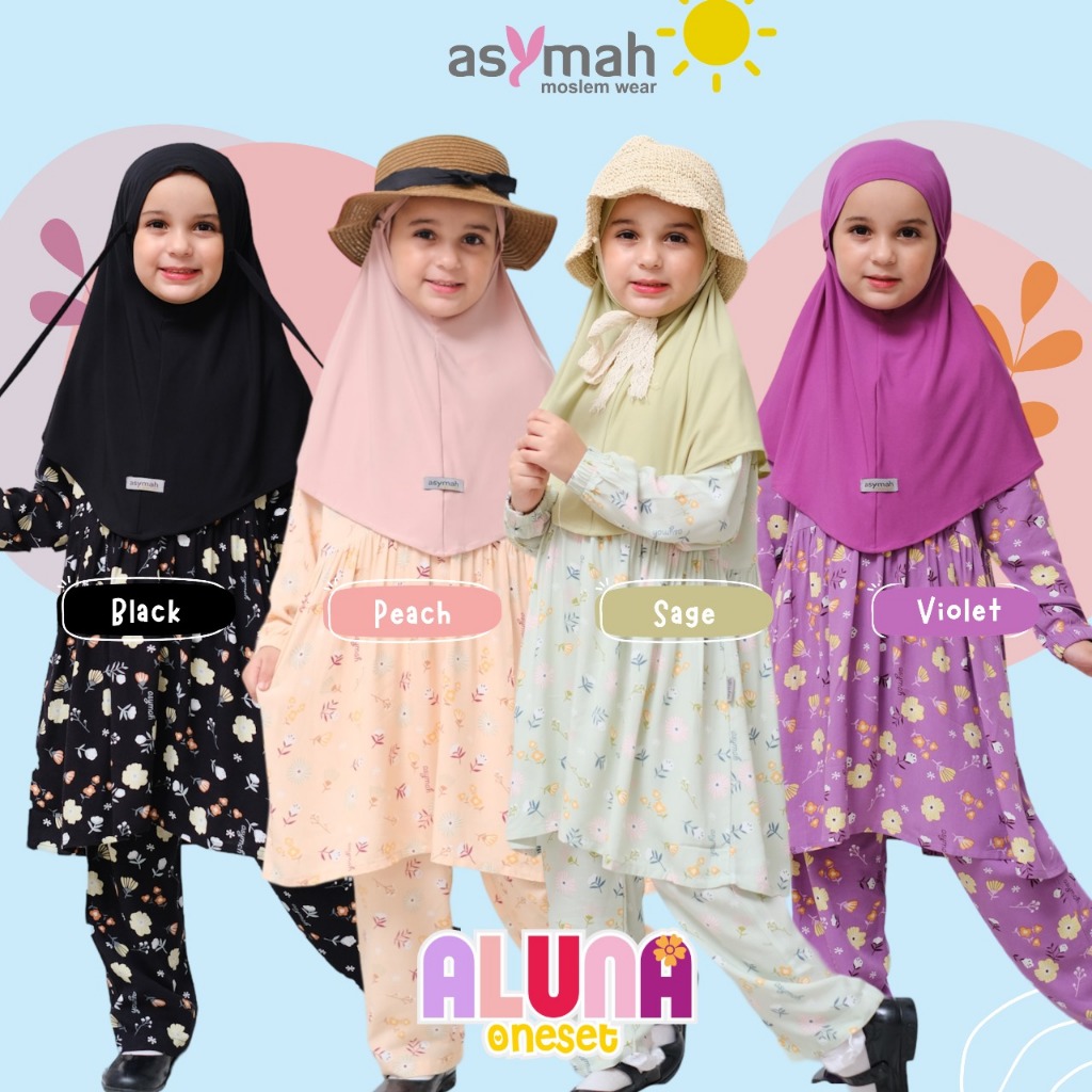 Jual ASYMAH ONE SET ANAK SERIES SATU SET JILBAB BAHAN RAYON ADEM ...