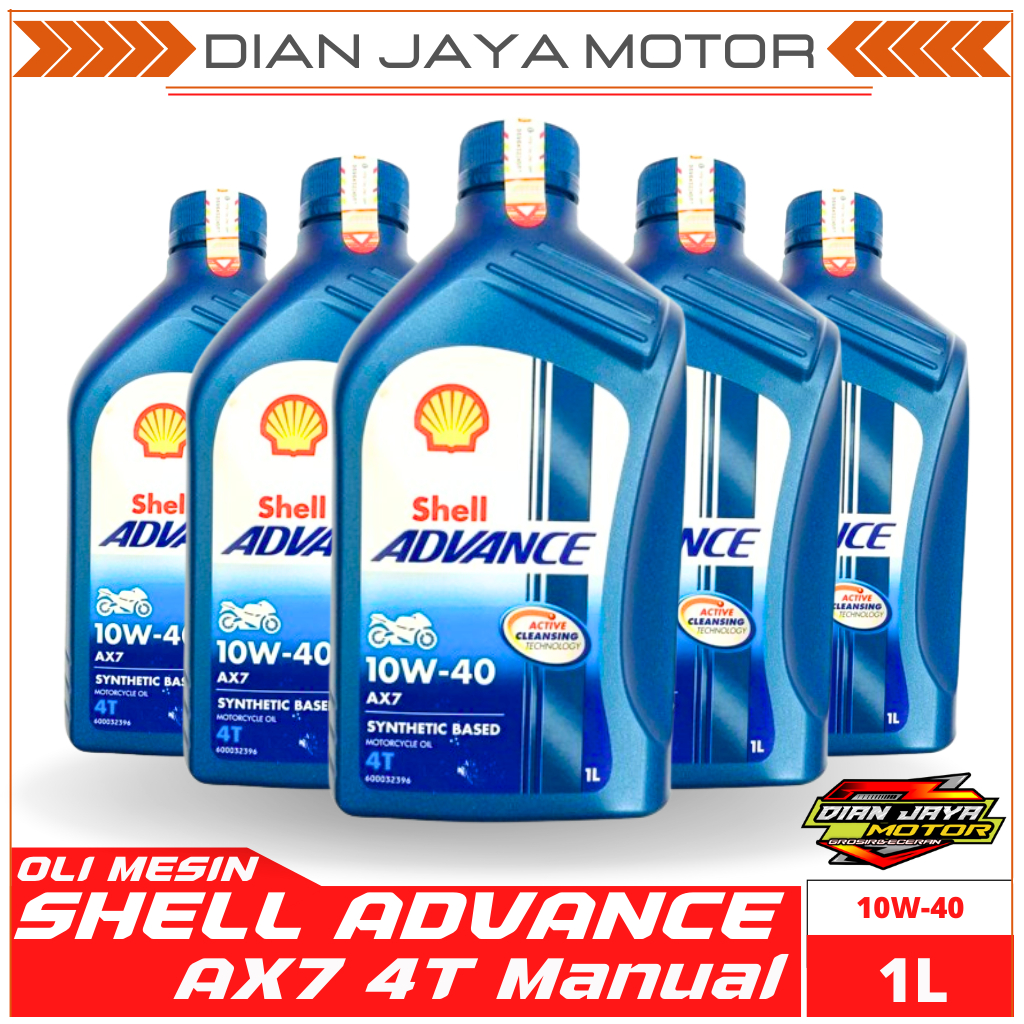 Jual Shell Advance AX7 4T Sport 10W-40 1Liter Synthetic Base Oli Mesin Motor Sport | Shopee ...