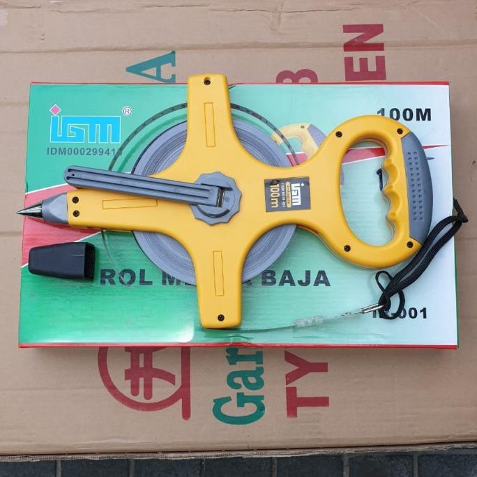 Jual Meteran Plat Baja IGM 100 meter - Meteran Tancap 100m Meteran Rol ...