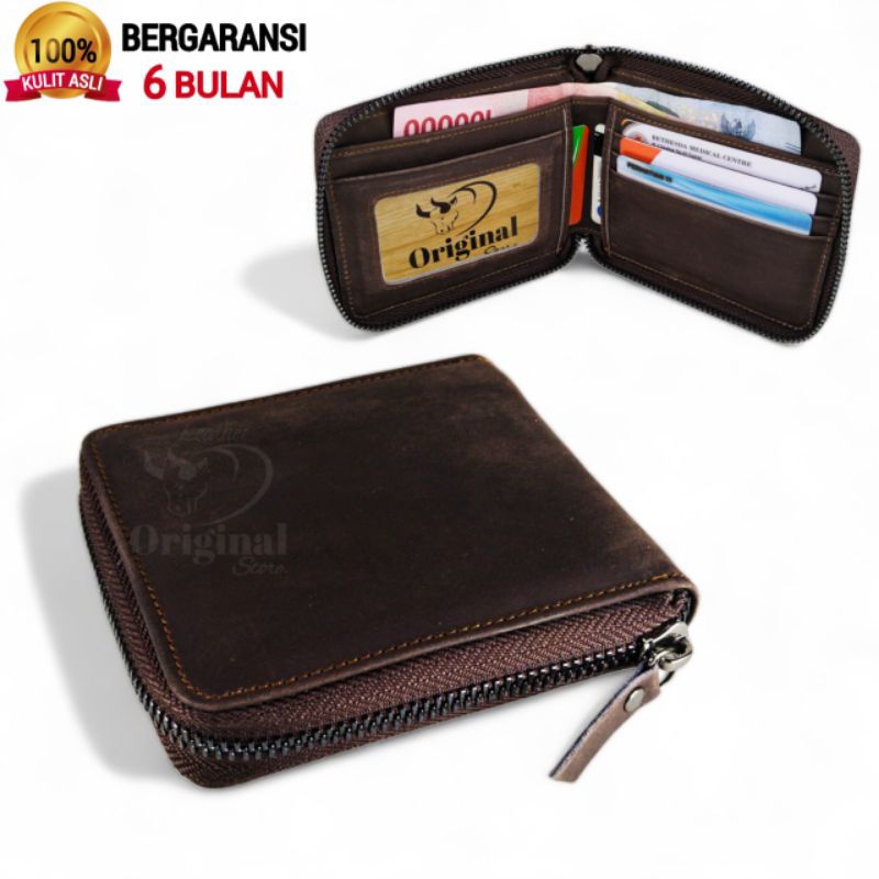 Jual Dompet Kulit Pria/Wanita Original Kulit Asli Model Resleting ...