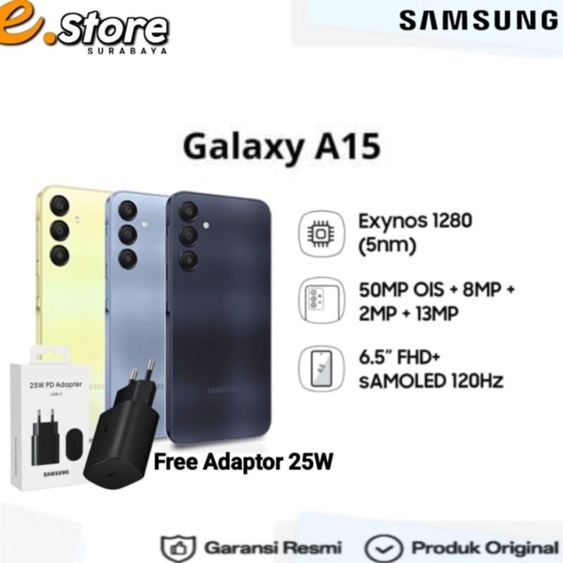 Jual SAMSUNG GALAXY A15 4G {8GB/128GB} {8GB/256GB} GARANSI RESMI ...