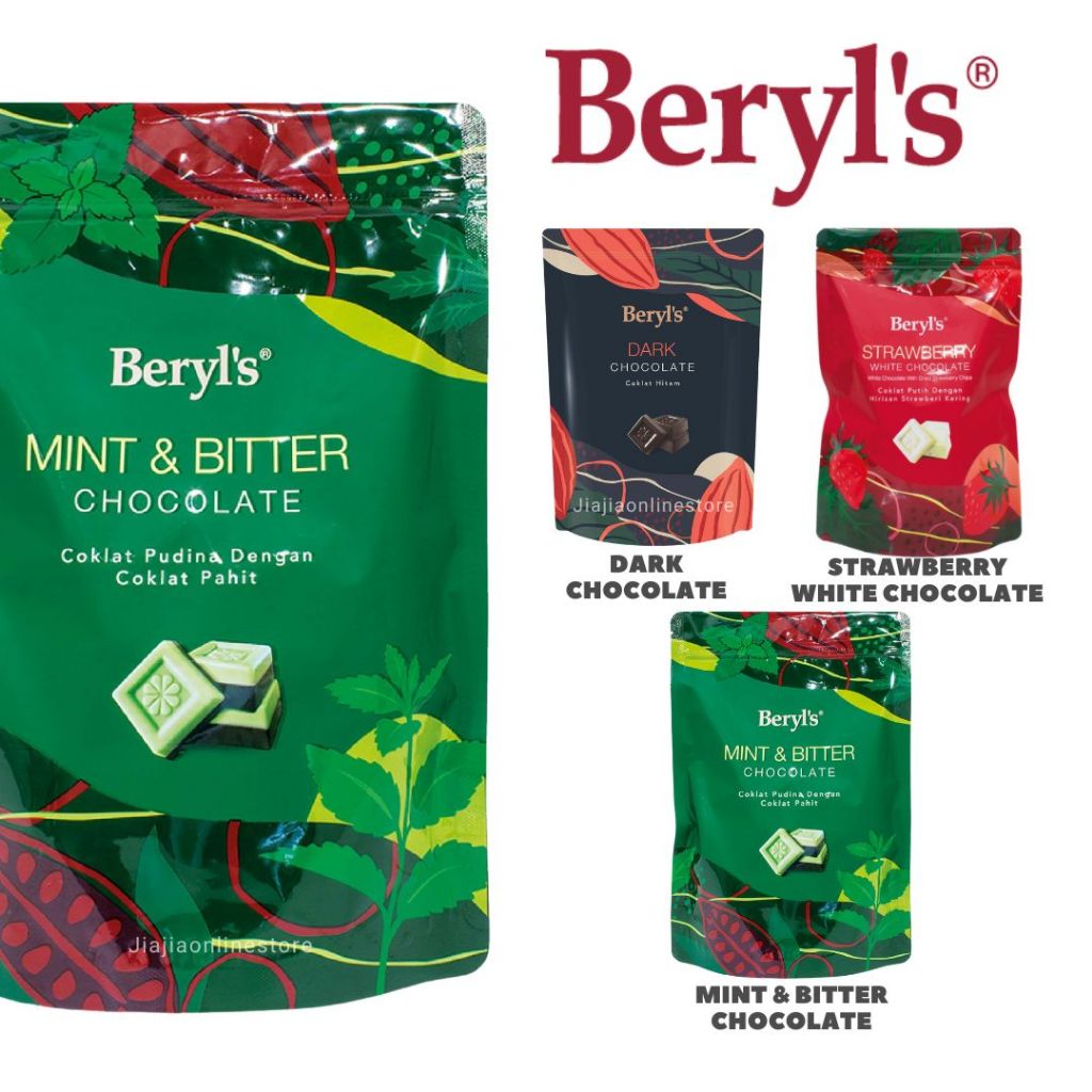 Jual Beryls Dark Chocolate Beryls Mint & Bitter Beryl's Chocolate Strawberry 280gr Berlys Mint ...