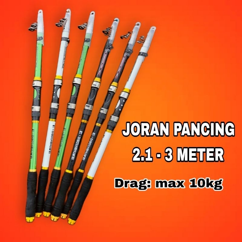 Jual PROMO Joran Pancing Carbon Telescopic 2.1M/2.4m/2.7m/3M TAFFSPORT ...
