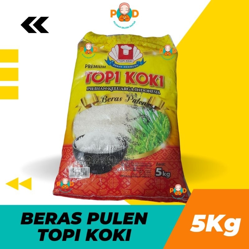 Jual BERAS TOPI KOKI 5KG PULEN PREMIUM - SEMBAKO | Shopee Indonesia