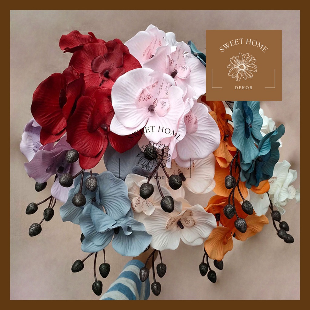 Jual Bunga Anggrek K6 Artificial Orchid Wedding Dekorasi Bunga Plastik ...